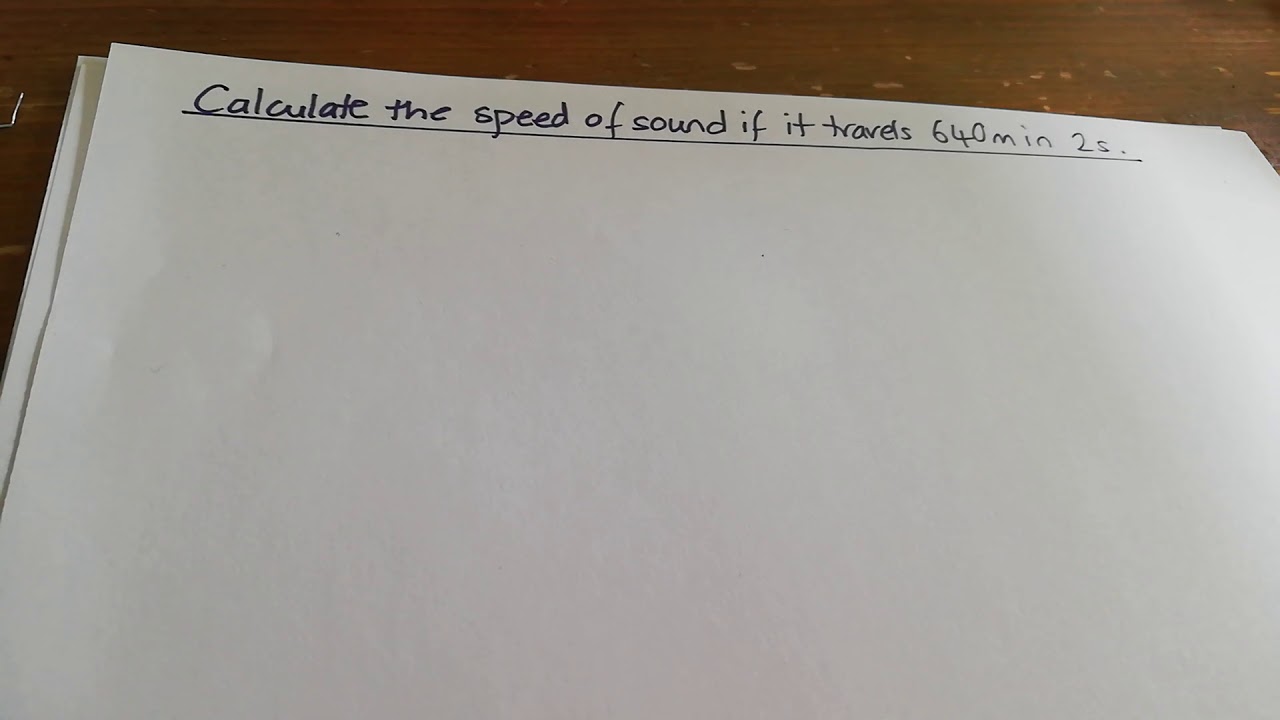 Speed of sound, simple calculation - YouTube