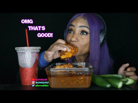 Rotisserie Chicken, Cucumbers and Peppers in Smackalicious Blove sauce ASMR
