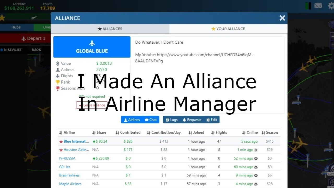 I Made An Alliance In Airline Manager 4 - YouTube