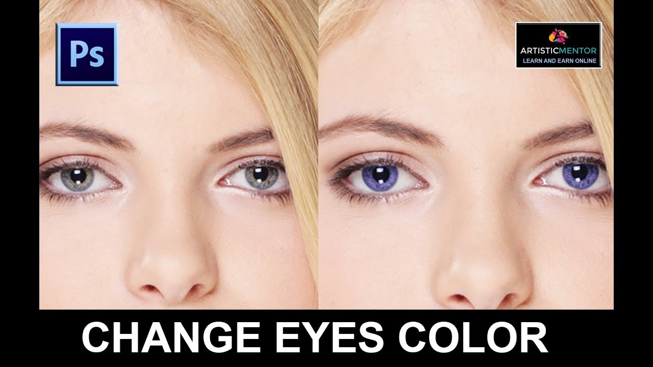 How to Change Eye Color in Photoshop | 1 Minute Tutorial - YouTube