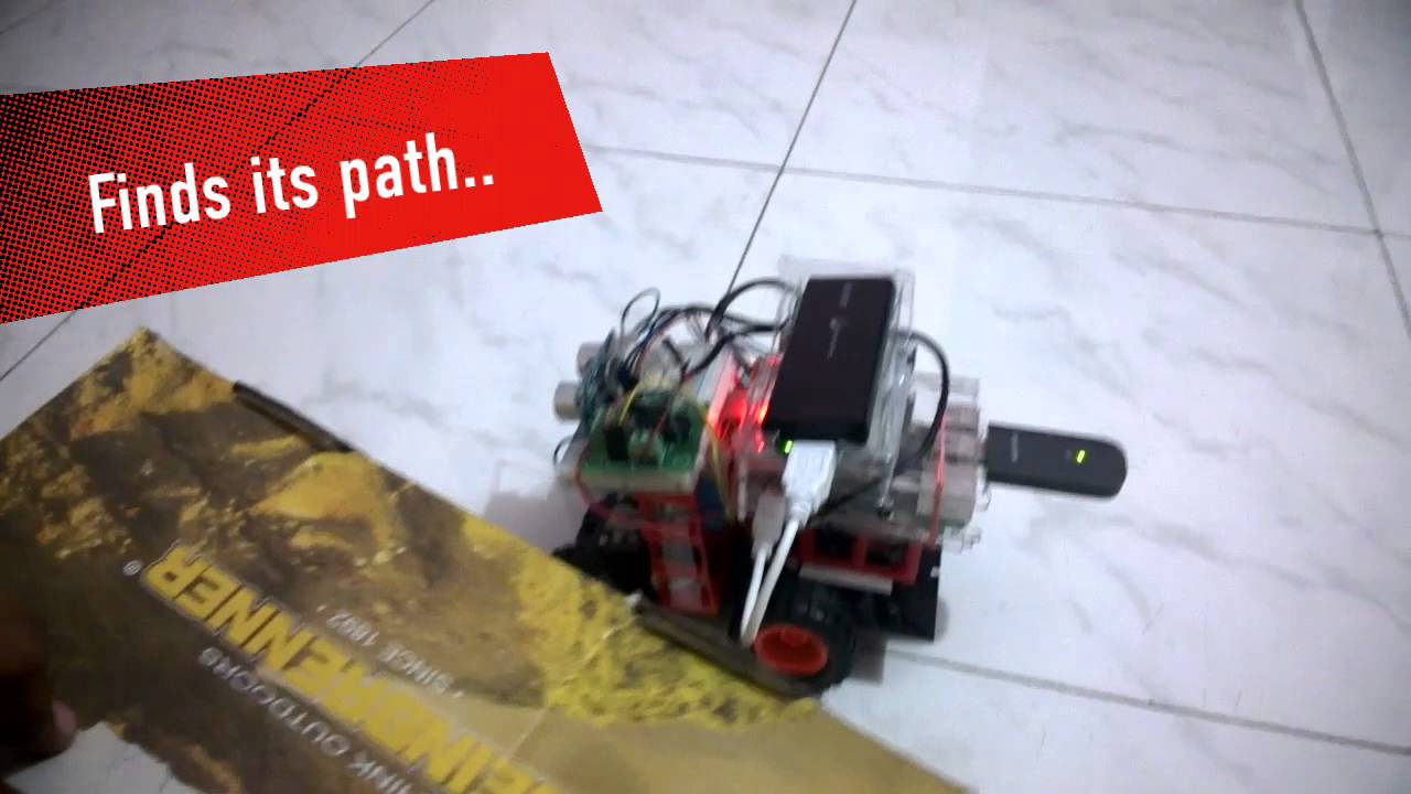 Raspberry pi controlled obstacle avoiding bot - YouTube