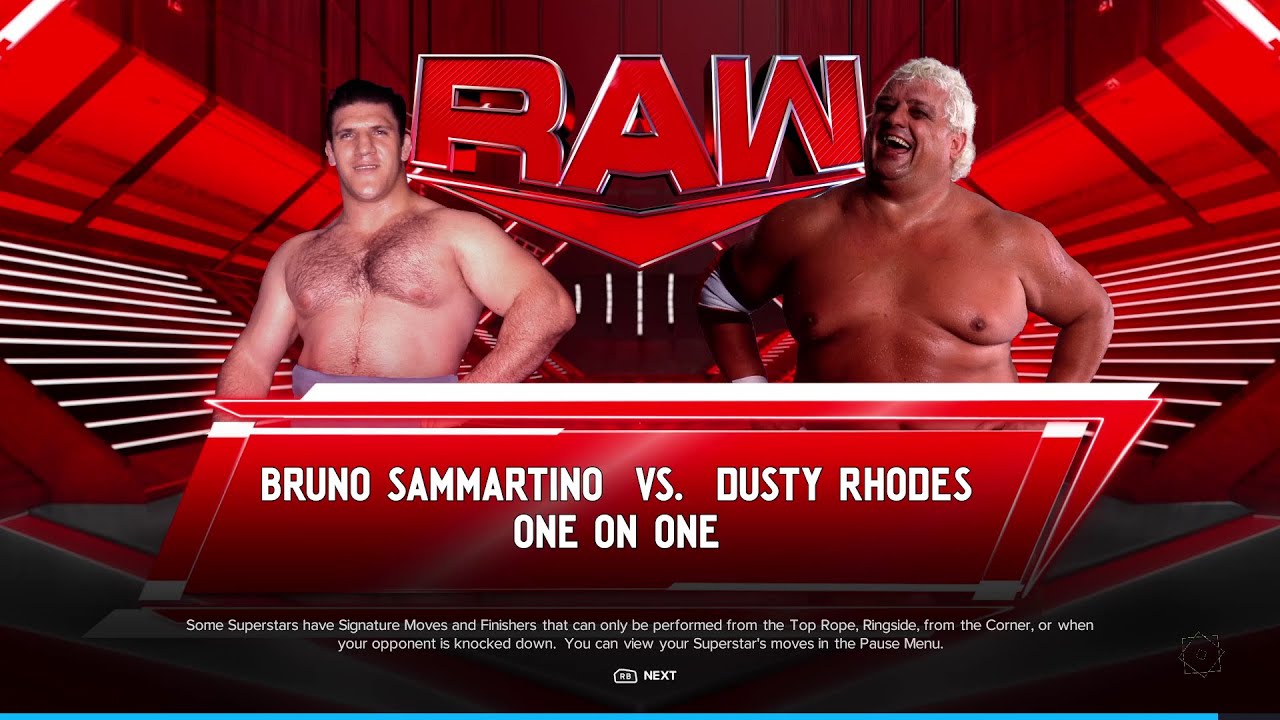 WWE 2K24 RAW Bruno Sammartino VS Dusty Rhodes - YouTube