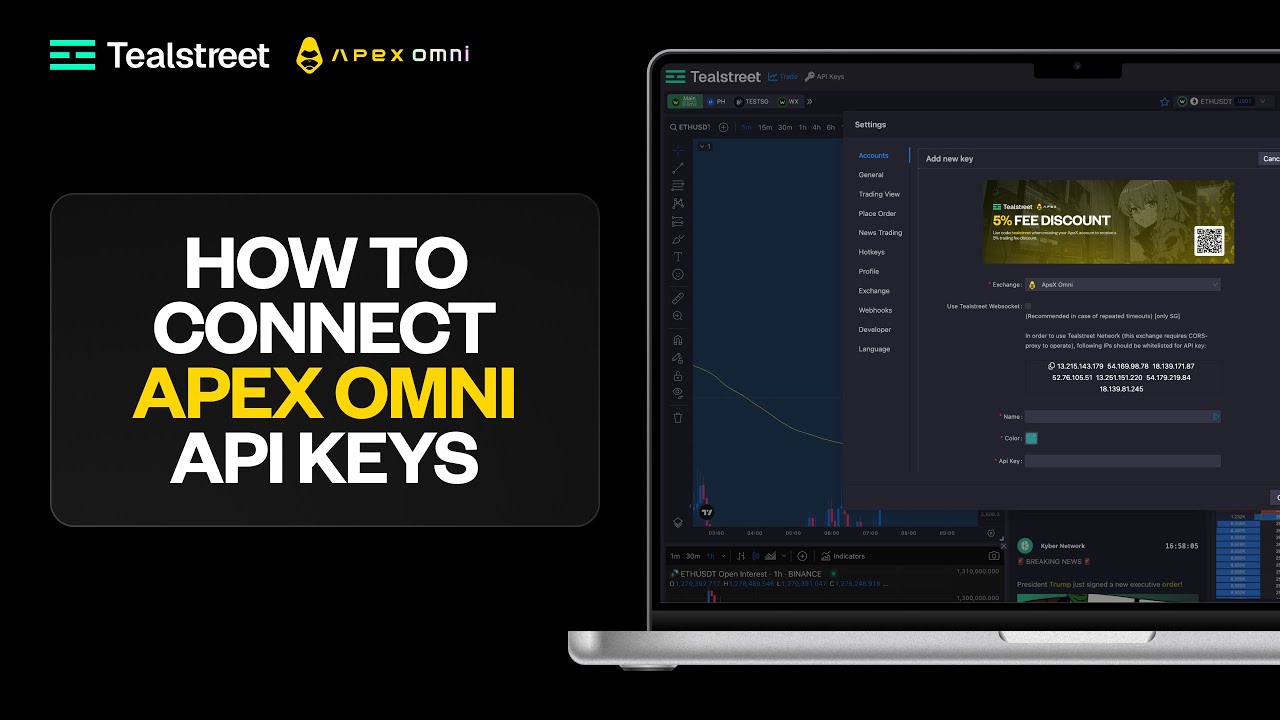 How to connect ApeX Omni to Tealstreet | API Keys Tutorial - YouTube