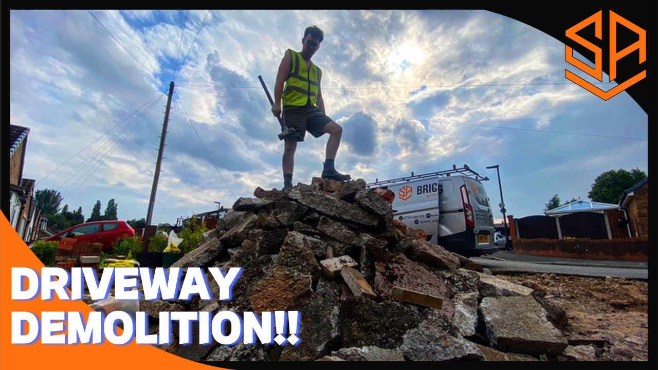 DRIVEWAY DEMOLITION!! #LANDSCAPING PART 1 - YouTube