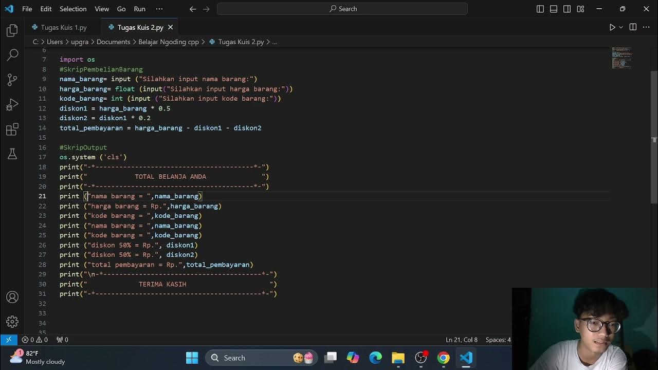 Pembahasan soal quiz Dasar dasar pemrograman - YouTube