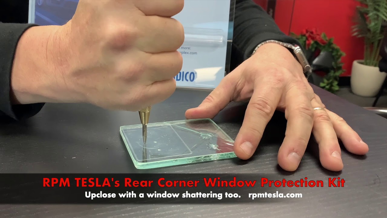 TESLA Model 3 Rear Window Protection Kit - Glass Break Testing 2. - YouTube