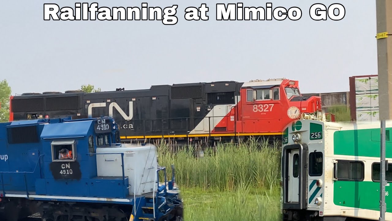 Railfanning at Mimico and taking the GO train and MANY refurbished cab ...