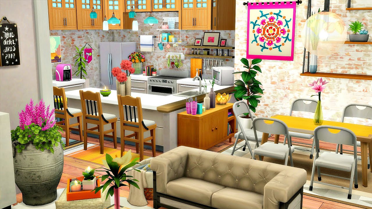 Cute Girly Apartment 🌷🏙️ || The Sims 4 Speed Build (No CC) - YouTube