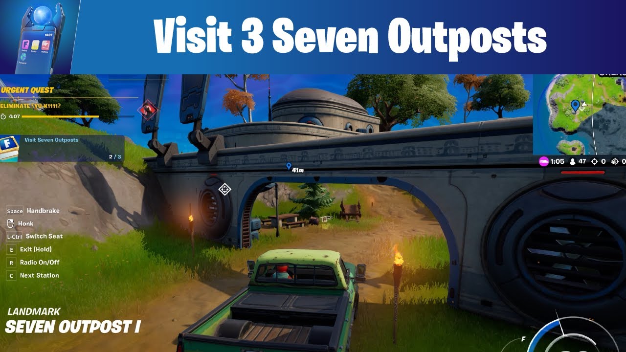 Fortnite วิธีทำ Establish Device & Visit 3 Seven Outposts Week 1 - YouTube