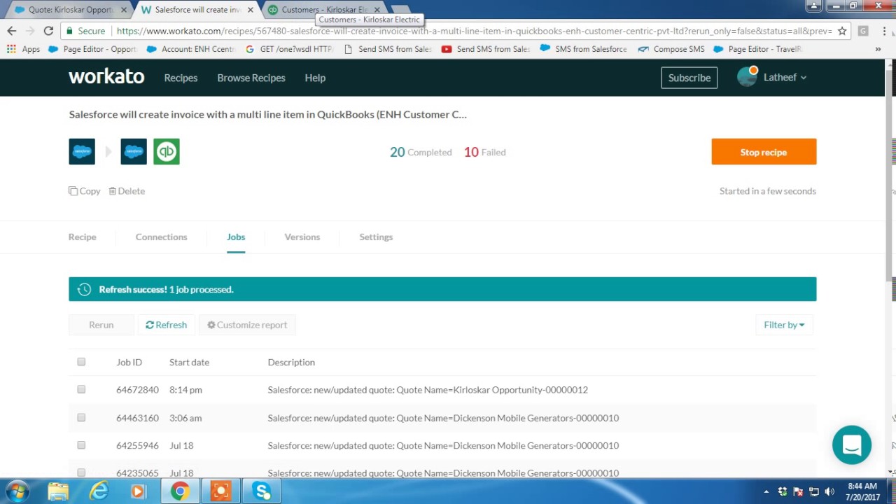 Demo of Salesforce Integration with QB using Workato - YouTube