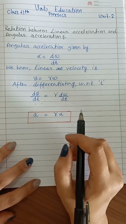 Relation Between Linear Acceleration And Angular Acceleration Class11