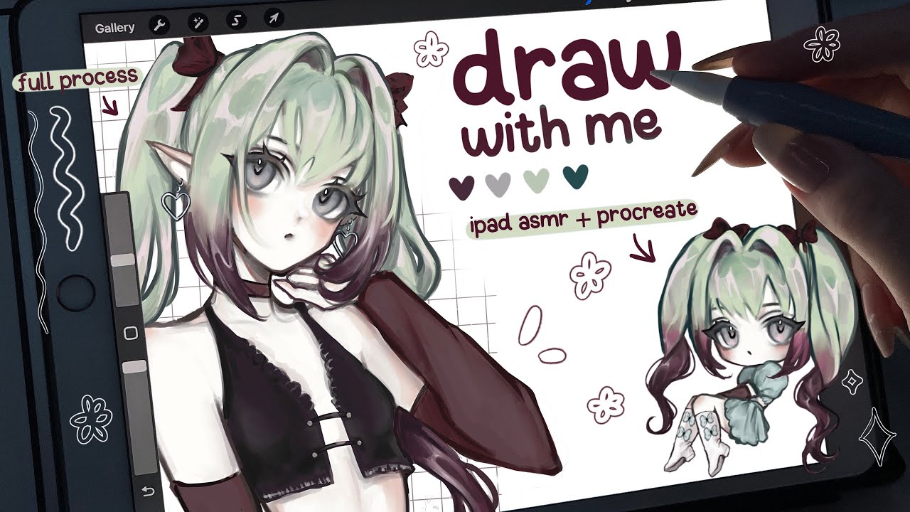 draw with me ★ chelsie .ᐟ ˚ ˖ [procreate, real time process, ipad asmr, new character ] - YouTube