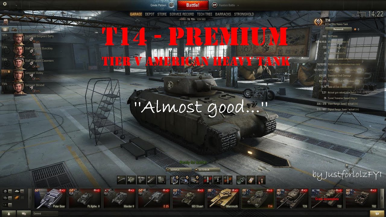 World of Tanks - T14 Review & Gameplay - YouTube