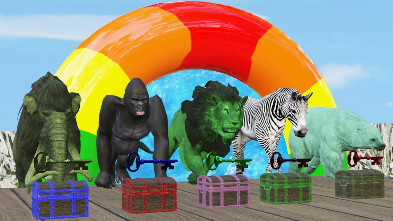 Mammoth Gorilla Lion Zebra Bear Choose The Right Key Challenge Game ...