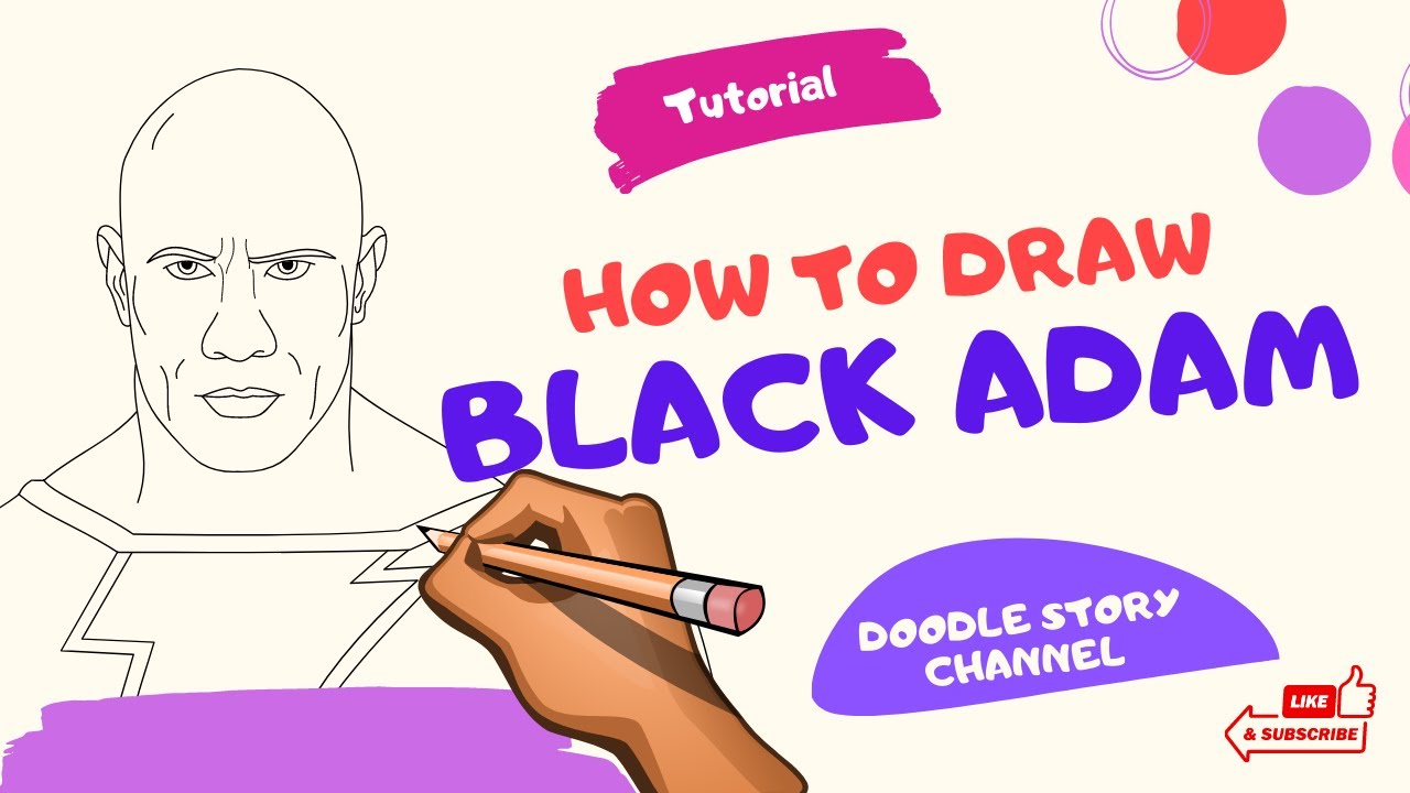 How To Draw Black Adam DC Character | Easy Drawing | Doodle Story #0002 ...