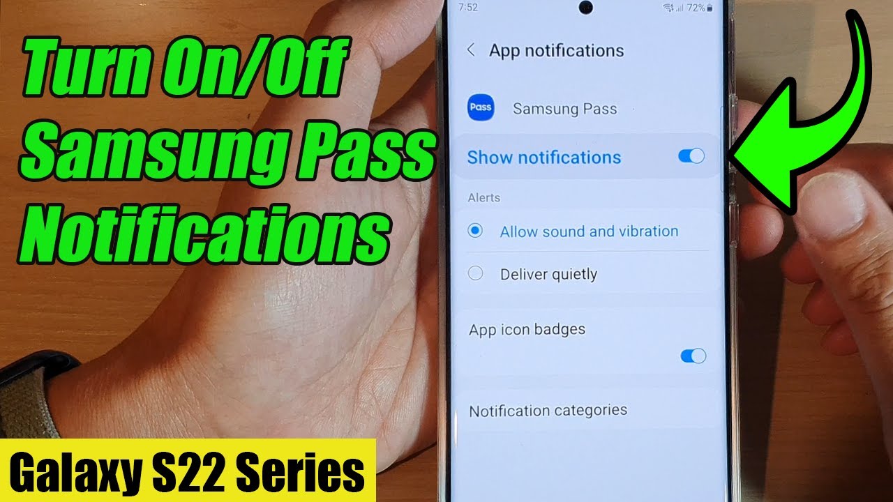 Galaxy S22/S22+/Ultra: How to Turn On/Off Samsung Pass Notifications ...