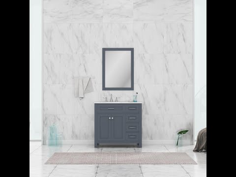 Alya Bath - Norwalk 36 Inch Bathroom vanity with Drawers in Gray