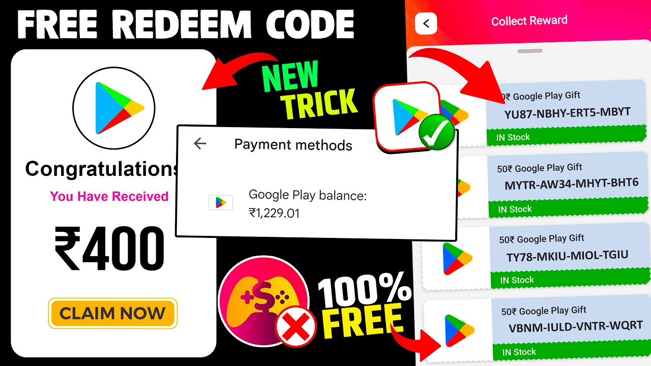 ( Instant ) Google Play Redeem Code Earning App | Free Redeem Code App ...