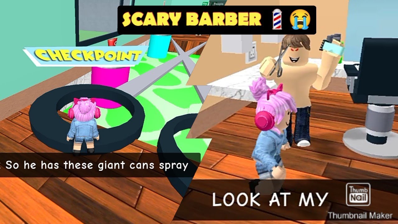 ROBLOX ESCAPE THE BARBER SHOP! SCARY BARBER WITH SCISSORS! #roblox # ...