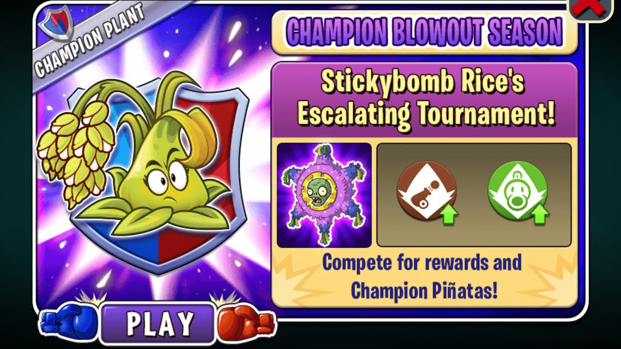 Plants vs. Zombies 2: Arena - Stickybomb Rice's Escalating Tournament ...