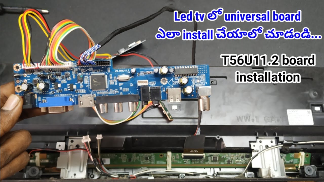 how to install universal board in led tv | 56U11.2 universal board ...