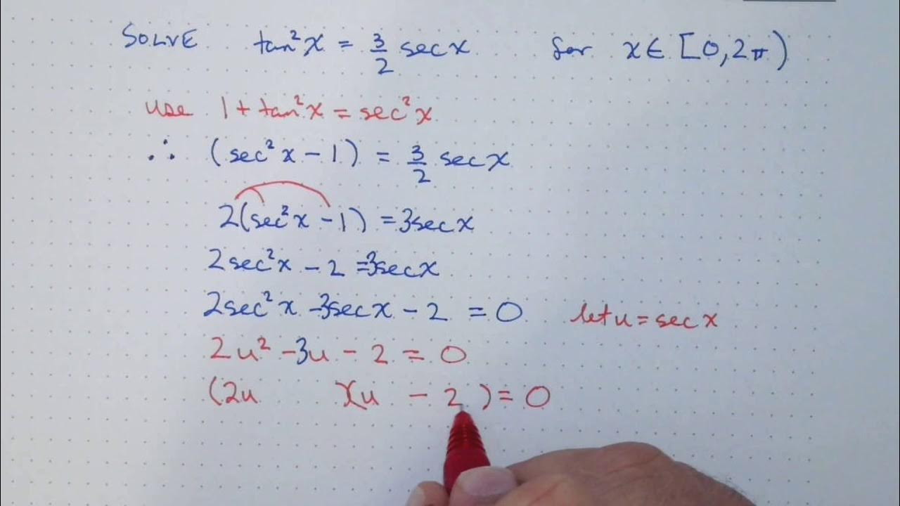 Solve Trig Equation using Pythagorean Identity Example 4 - YouTube