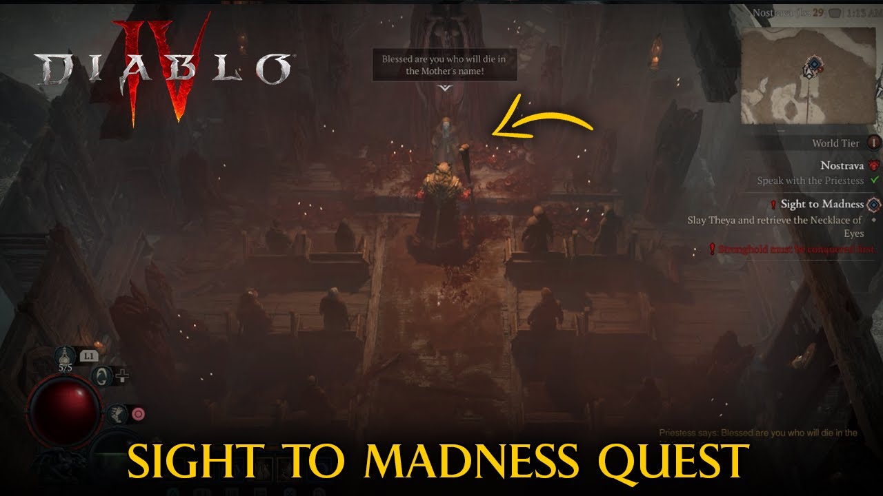 Diablo 4: Sight to Madness Quest - Slay Theya and Retrieve The Necklace of Eyes - YouTube