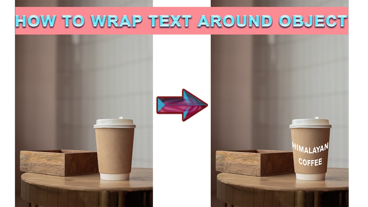How to wrap text in a coffee cup in Photoshop - YouTube