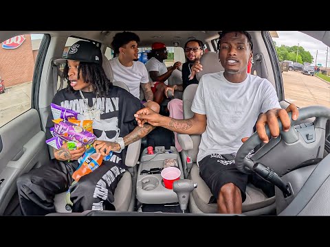 STEALING OUT THE GAS STATION IN FRONT OF THE GANG..