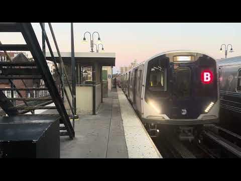 4K⁶⁰ SPECIAL FIRST LOOK: Manhattan bound NEW R211A B arriving at Brighton Beach (3569/3559 ...