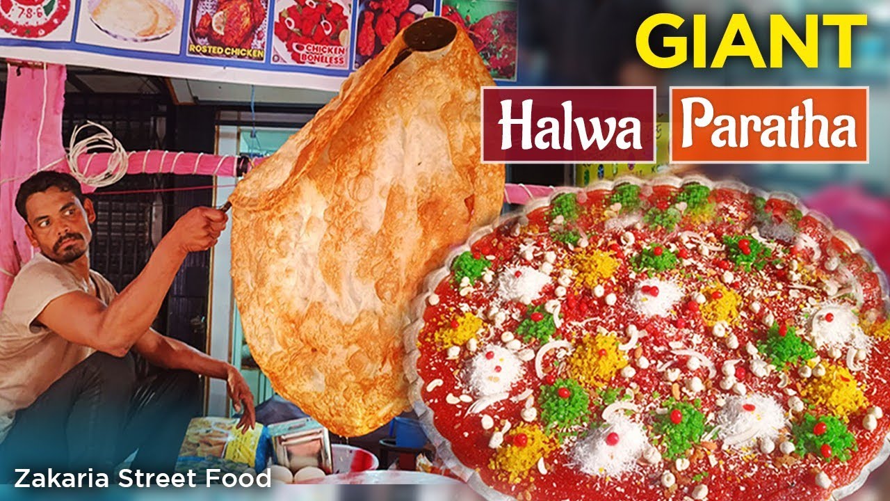 Giant Halwa Paratha Making at Zakaria Street Kolkata || Unique Kolkata ...