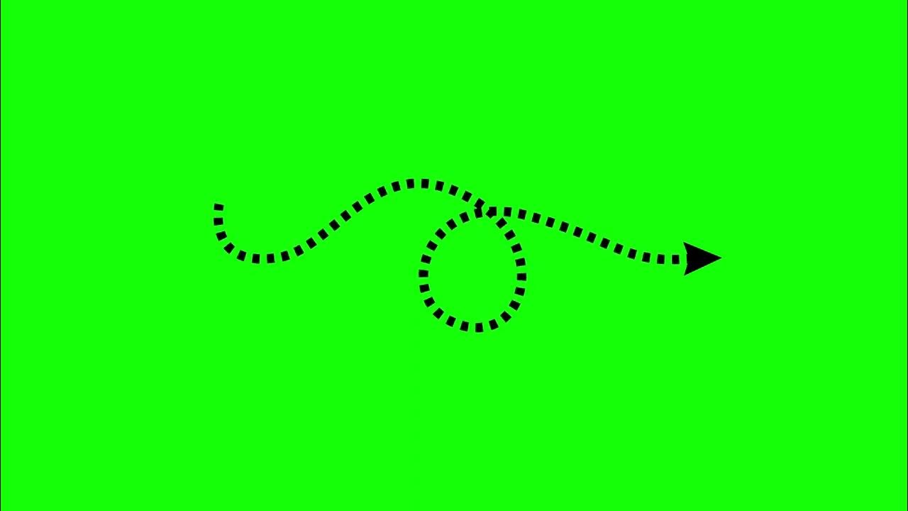 Animated Dashed Line Arrow on Green Screen Background | 4K | NO ...