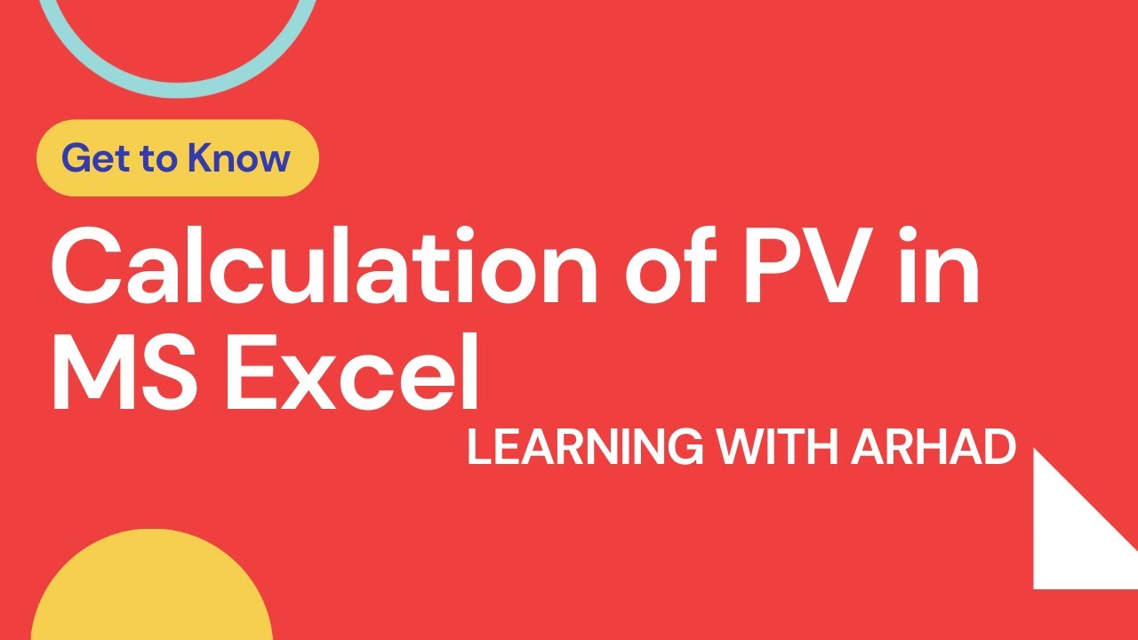 Present Value Calculation In Excel Present Value In Excel Md Arhad Present Value Calculation In Excel Present Value In Excel Md Arhad