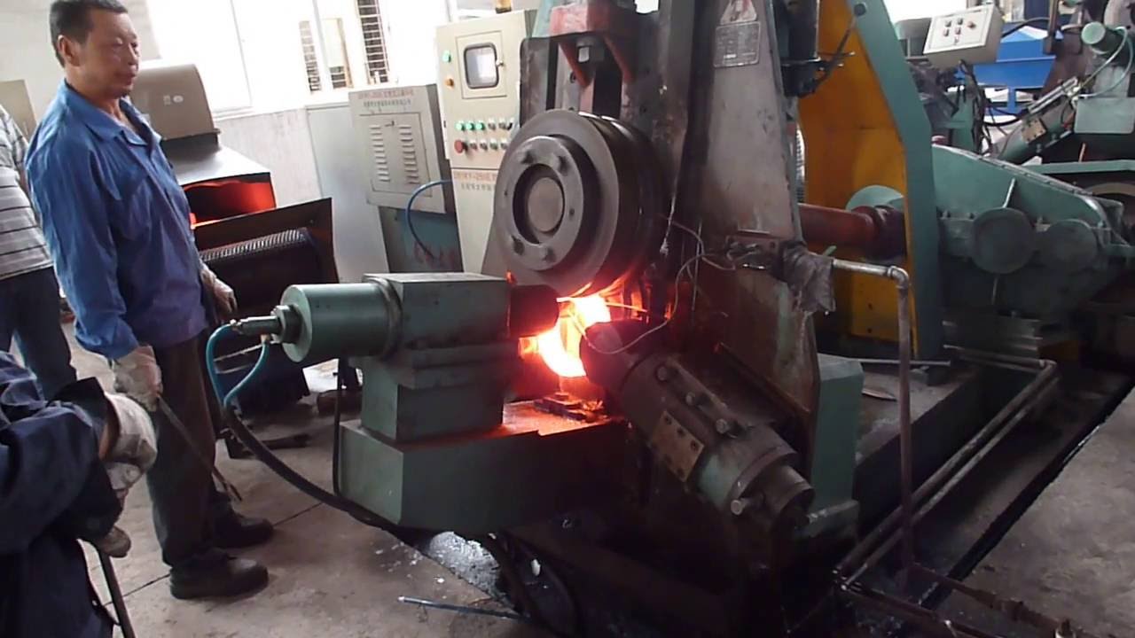 ring rolling machine work with forging press,furnace - YouTube