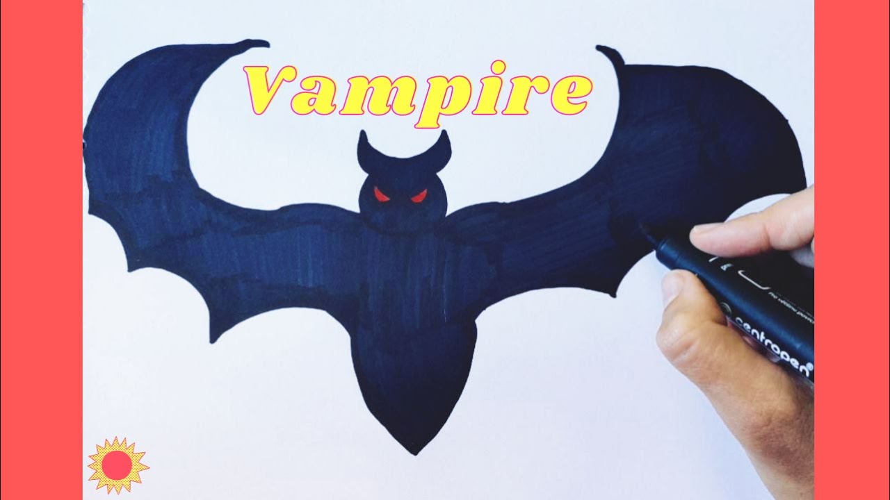 HOW TO DRAW A BAT, VAMPIRE - YouTube