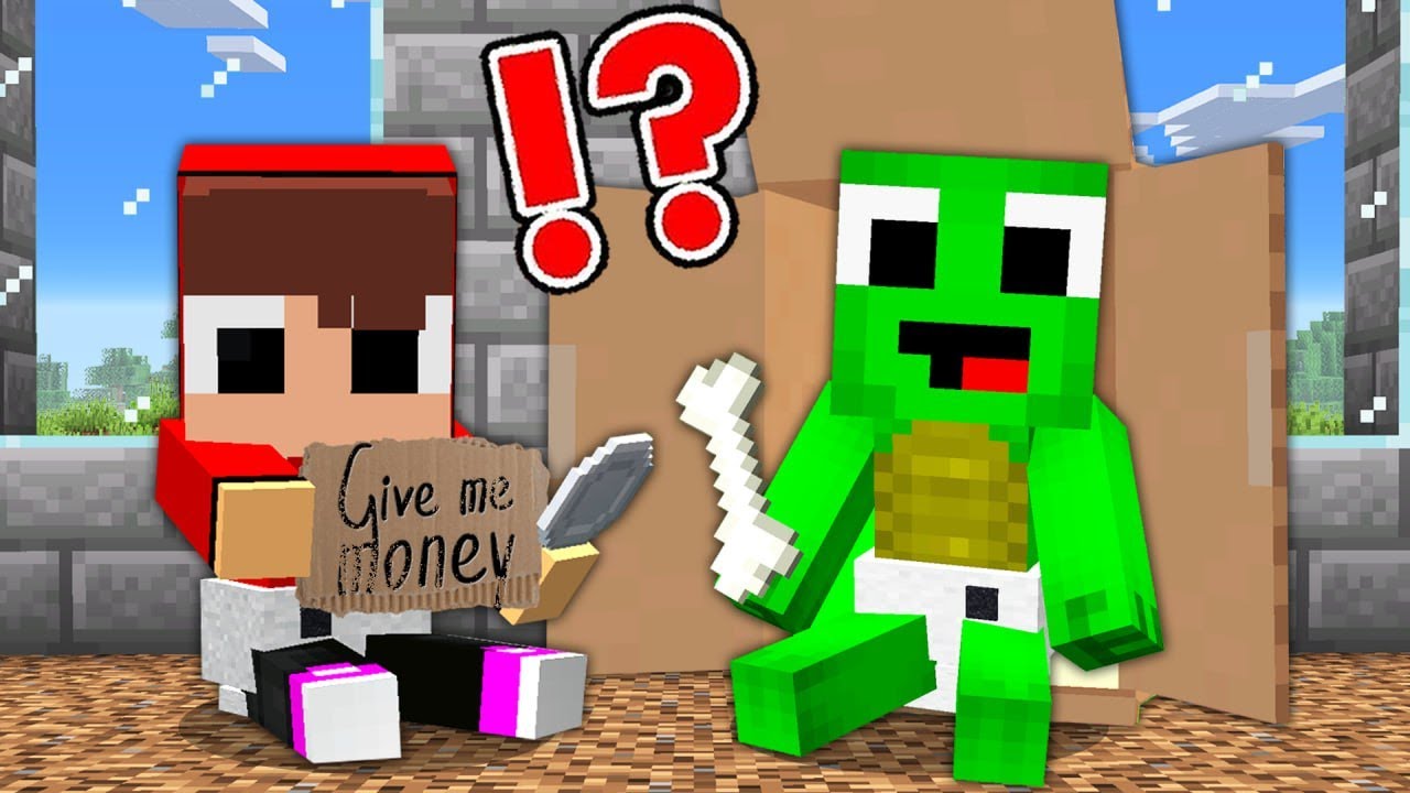 Mikey And Jj Became Homeless In Minecraft Challenge Maizen Cash Nico