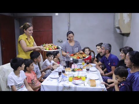 Guests from the village to help |  for Lunch Dry Bozartma |  For Chicken Tobacco Dinner 🐔