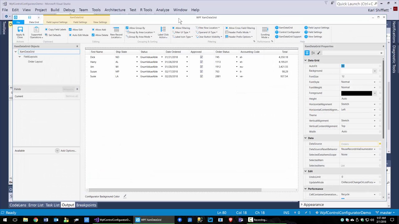 Wpf Xamdatagrid Configurator Field Editors Youtube