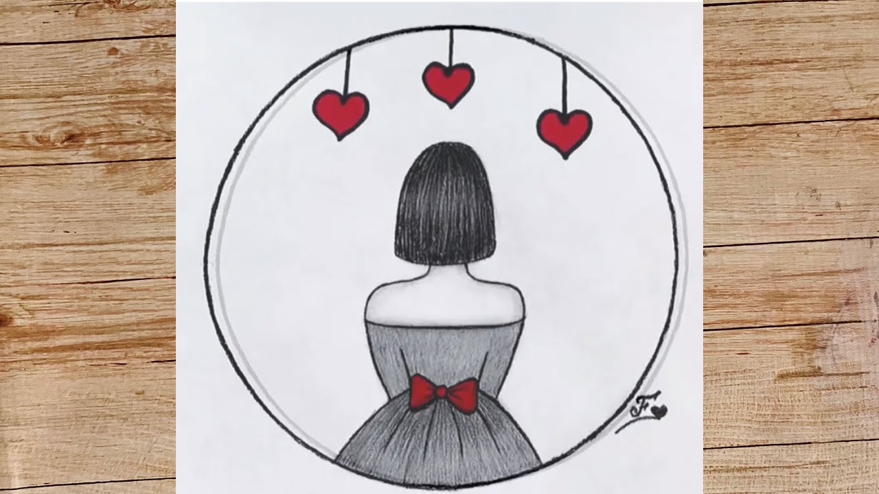 Very Easy Girl Drawing | Girl Drawing Step By Step | Circle Drawing ...