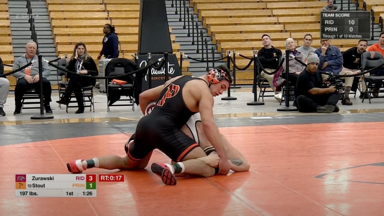 197lbs Luke Stout (Princeton) vs Brock Zurawski (Rider) - YouTube