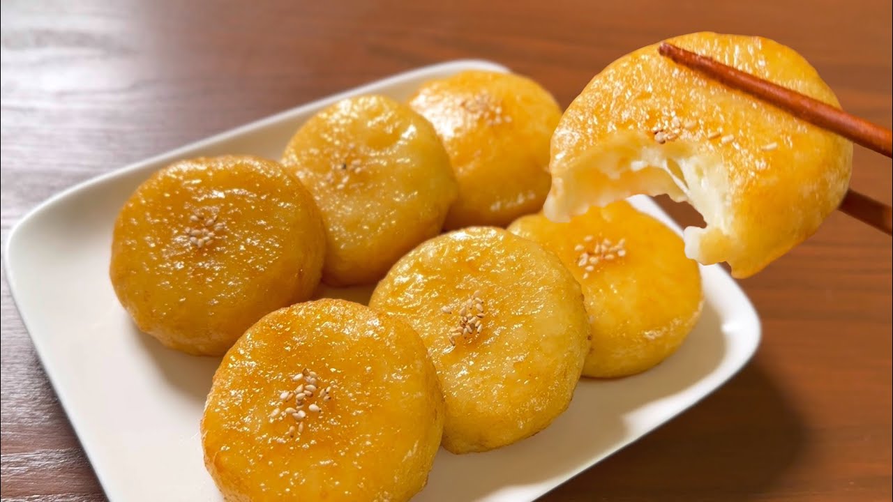 How to make Chewy and Sweet Honey Potato Cheese Ball | No Flour - YouTube