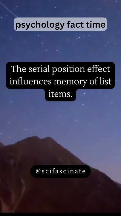 🧐 Memory Influence: Navigating the Serial Position Effect 📝 #memory # ...