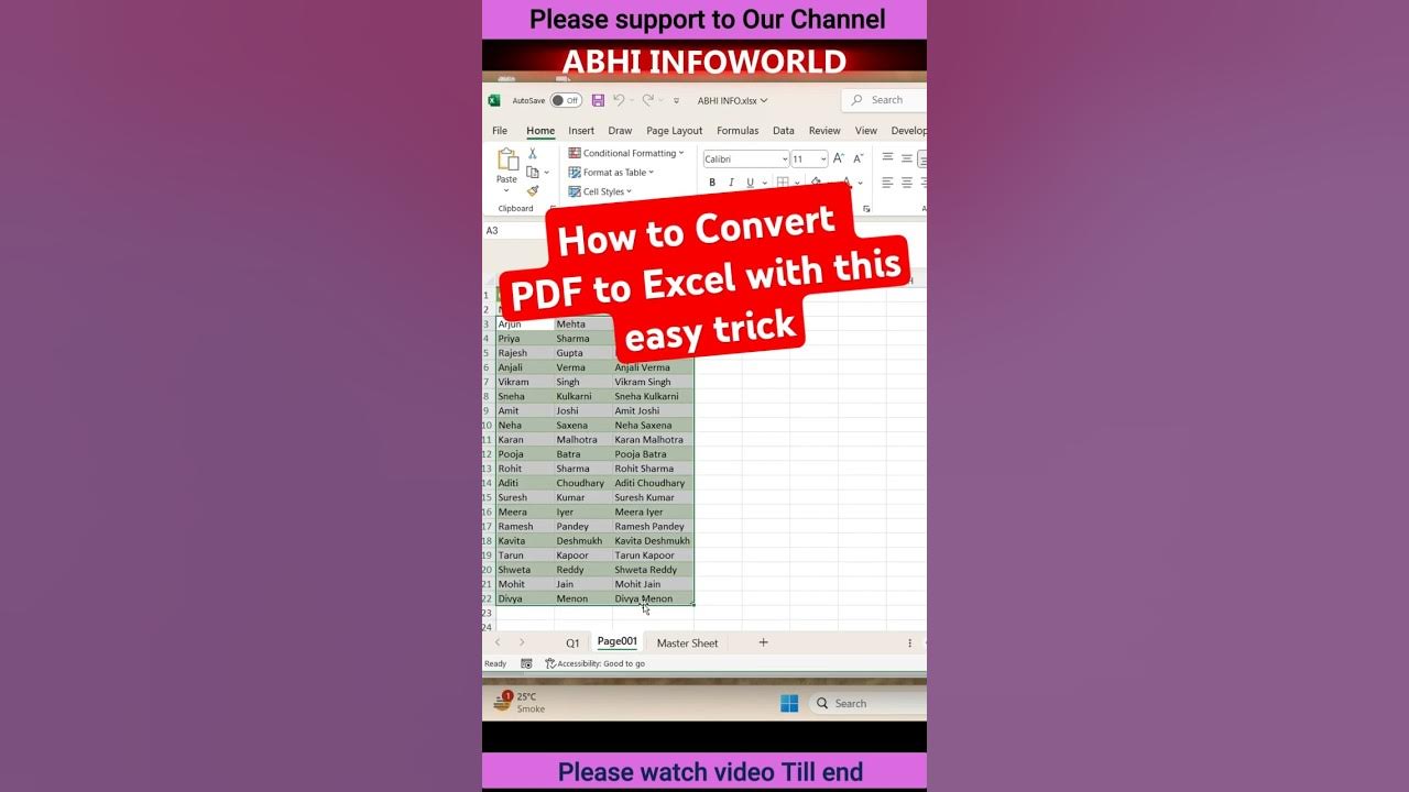 How to Convert PDF to Excel #shortsvideo #excel #trendingshorts #tipsandtricks #exceltutorial ...