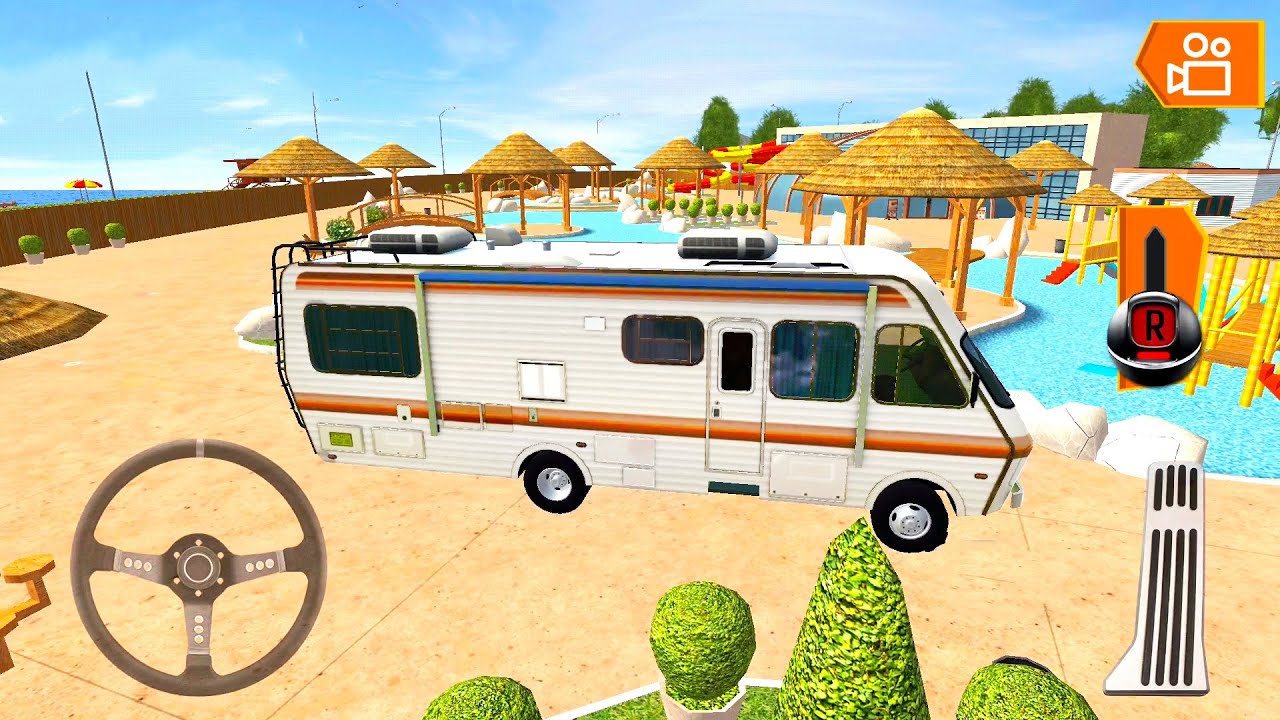 Camper VANs and Cars Driving Simulator #14 - Drive In A Big Camp ...