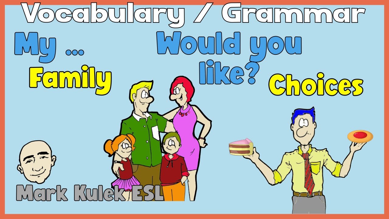 Family Members & Would You Like? (choices) | English speaking practice ...