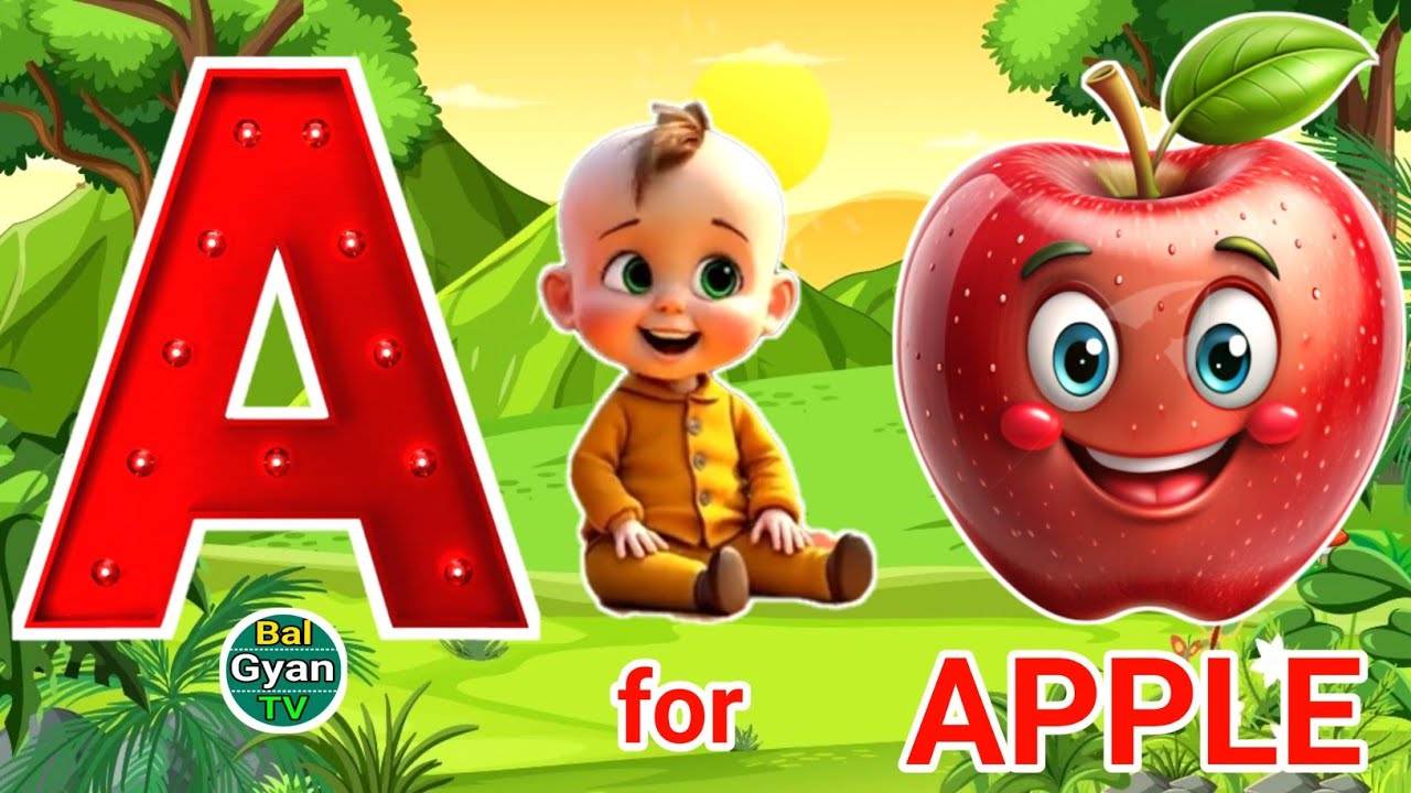 A for apple ! abcd song , abcd rhymes video , abcd learning ! Phonics ...