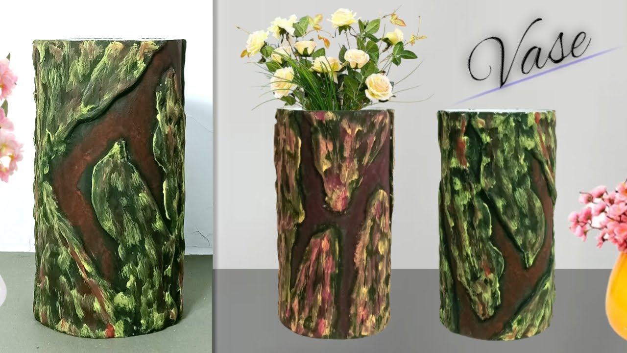 Flower vase making with PVC pipe & white cement / Homemade craft - YouTube