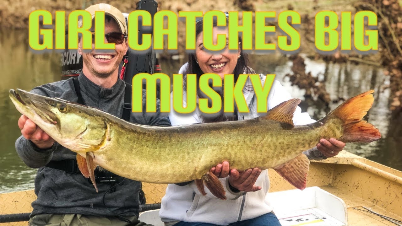 Girl Catches Big Musky - Epic 3 Fish Day - Musky on The Fly - YouTube