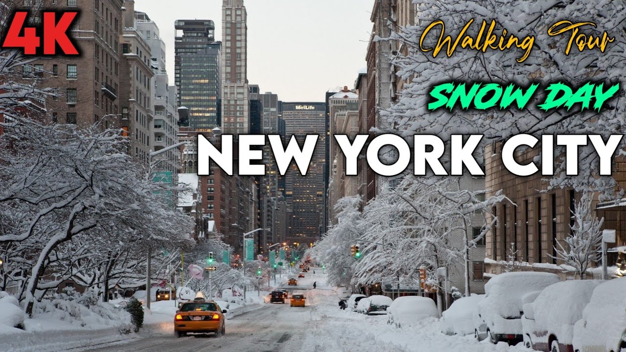 New York City Walking Tour / New York City Snow Day With Beautiful ...
