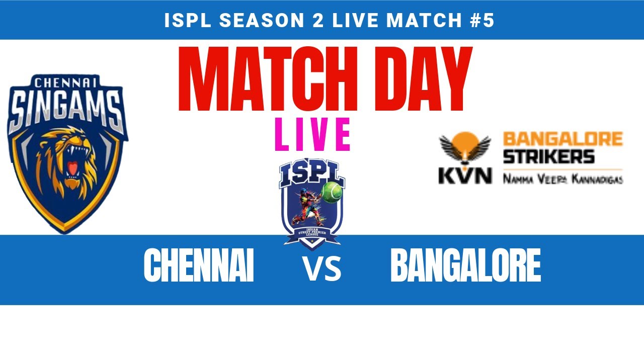 chennai vs bangalore live match ispl ll live ispl match today - YouTube